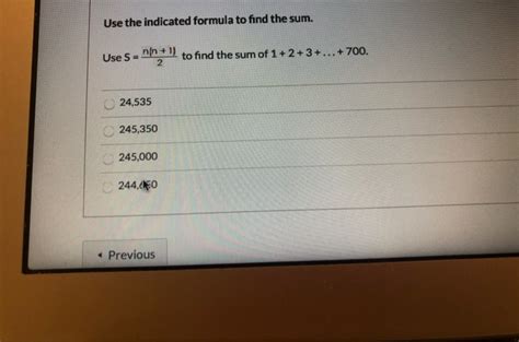 Solved Use The Indicated Formula To Find The Sum Use S Chegg