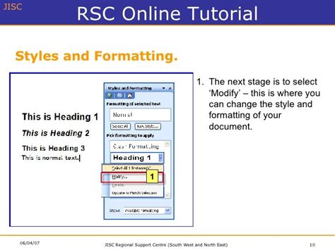 Styles And Formatting