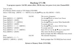 Baofeng UV 5R User Manual User Guide Owner S Manual