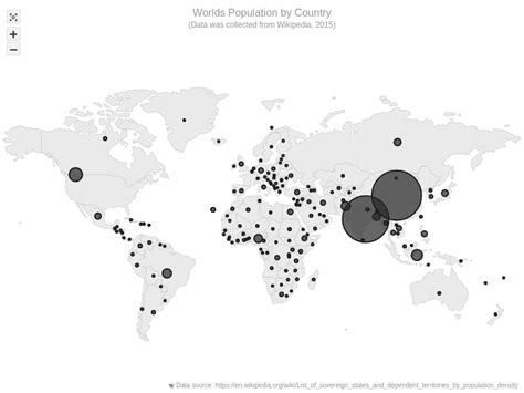 World Bubble Map With Monochrome Theme Maps General Features