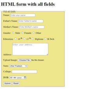 HTML Programs With Their Input And Output