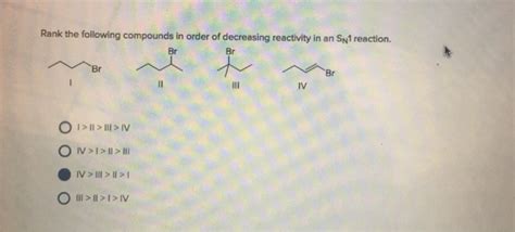 Solved Rank The Following Compounds In Order Of Decreasing
