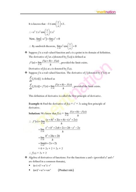 Limits And Derivatives Pdf