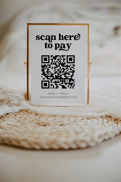 QR Code Editable Template Printable QR Code Sign Template QR Etsy