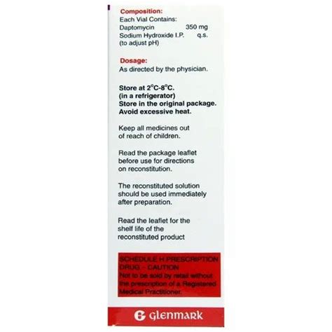 Dapmicin Daptomycin 350mg Injection At ₹ 6450vial Daptomycin Injection In Nagpur Id