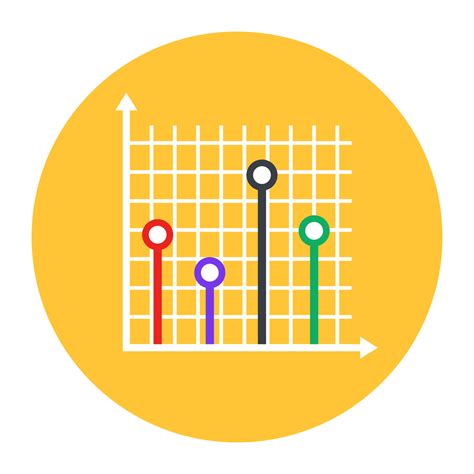 Graphical Data Representation Flat Rounded Icon Of Polyline Chart