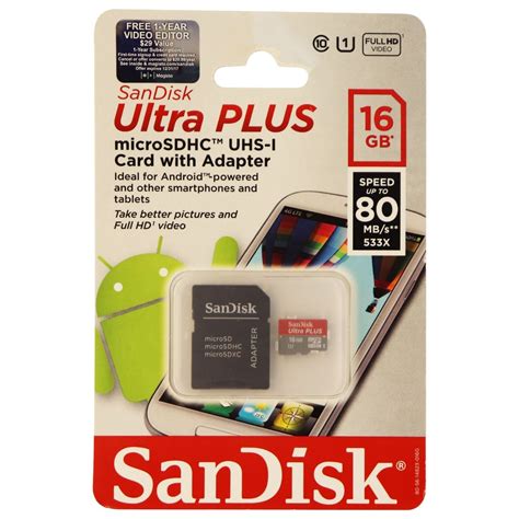 SanDisk Ultra Plus GB MicroSDHC UHS I Class Card Up To MB S With Adapter