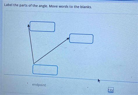 Label The Parts Of The Angle Move Words To The Blanks Endpoint Ray Math