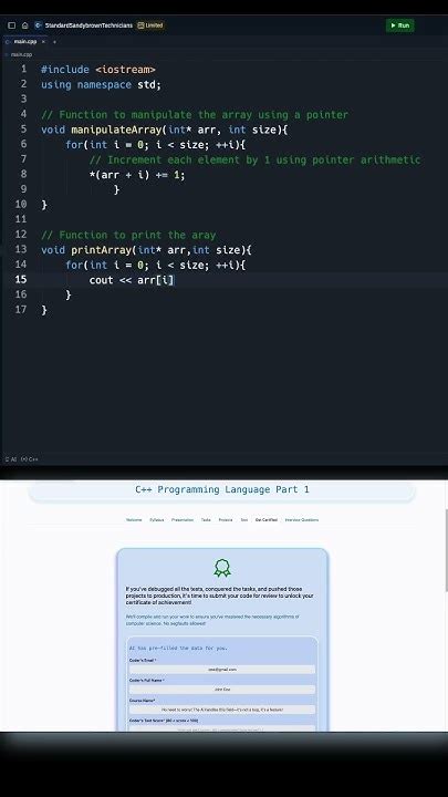 C Task 3 Pointers And Arrays Shorts Coding Computerscience C All