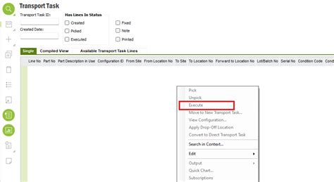 can you partially execute a transport task ifs community