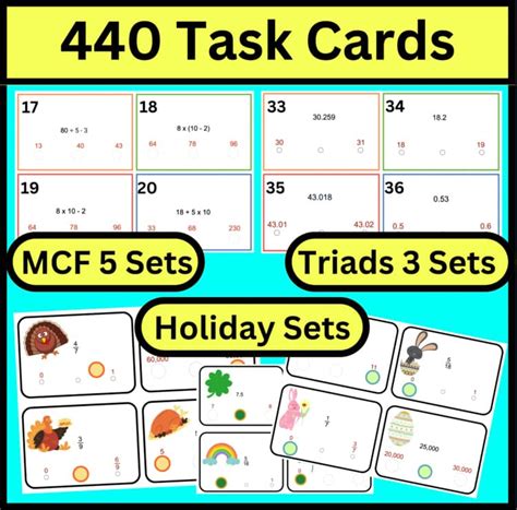 Big Grade 5 Aimsweb Math Bundle Worksheets Task Cards Practice Book