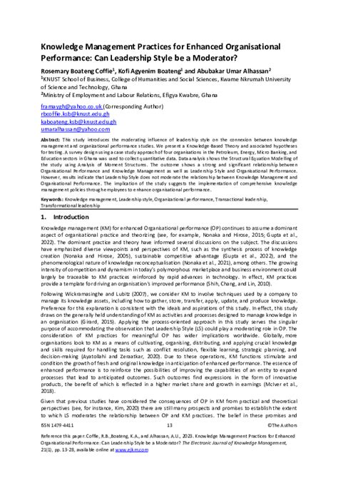 Pdf Knowledge Management Practices For Enhanced Organisational