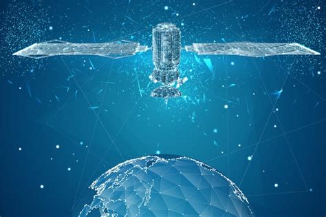 Premium Vector Vector 3d Background Communication Satellite In A