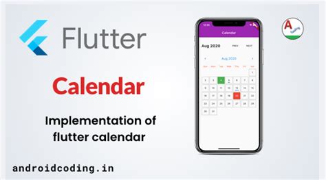 Flutter Tutorial On Calendar Implementation Artofit