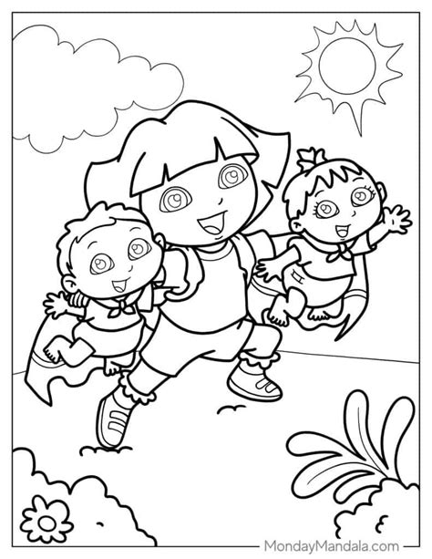 Dora The Explorer Coloring Pages Super Coloring Book Dora The Explorer