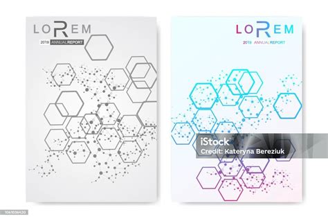 최소한의 소책자 템플렛 잡지 전단지 전단지 커버 소책자 연례 보고서 배너 의료 기술 화학에 대 한 과학적인 개념입니다 6 각형