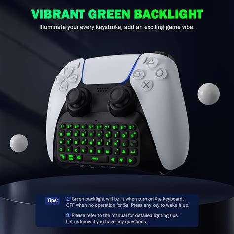 Buy Moko Green Backlight Keyboard For Ps5 Controller Ps5 Wireless Mini Keyboard Chatpad For