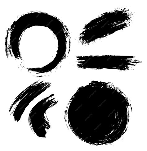 잉크 페인트 브러시 스트로크 손으로 그린 그룬지 텍스처 프리미엄 벡터