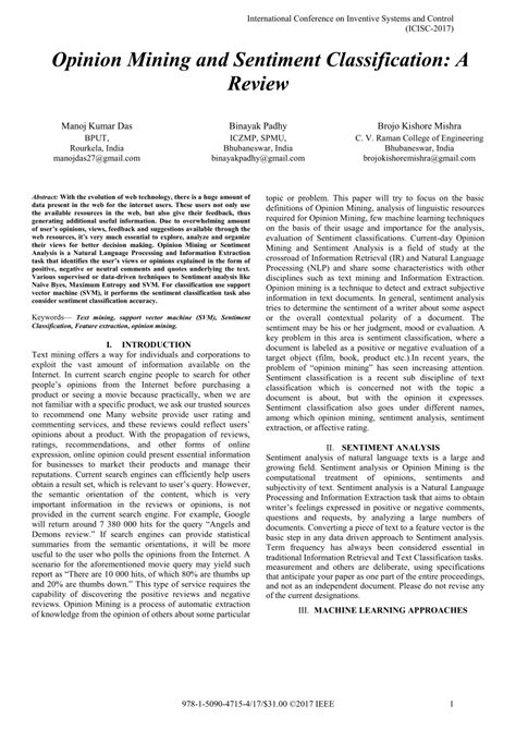 Pdf Opinion Mining And Sentiment Classification A Review