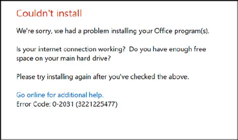 [fixed] Error Code 0 2031 In Microsoft Office Promoteproject Startup Growth Platform