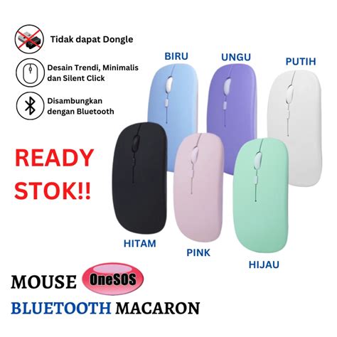 Jual Mouse Bluetooth Wireless Silent Klik Desain Slim Warna Macaron Soft Shopee Indonesia