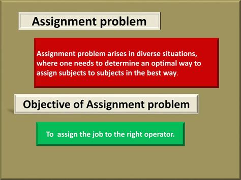 Assignment Problem Method Ppt
