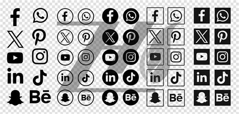 دانلود فایل لایه باز مجموعه آیکون رسانه‌های اجتماعی پس زمینه شفاف دانلود رایگان فایل لایه باز