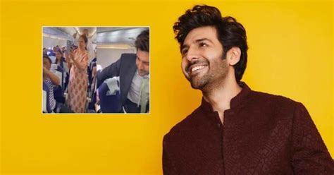 Kartik Aaryan Travels In Economy Class On A Flight Meets And Greets Passengers