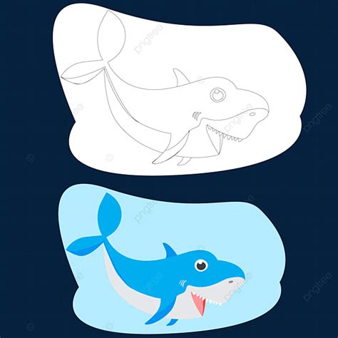 색칠하기 책 상어 귀여운 벡터 색칠 놀이 책 상어 블루 장난감 클립 아트 Png 일러스트 및 벡터 에 대한 무료 다운로드 Pngtree