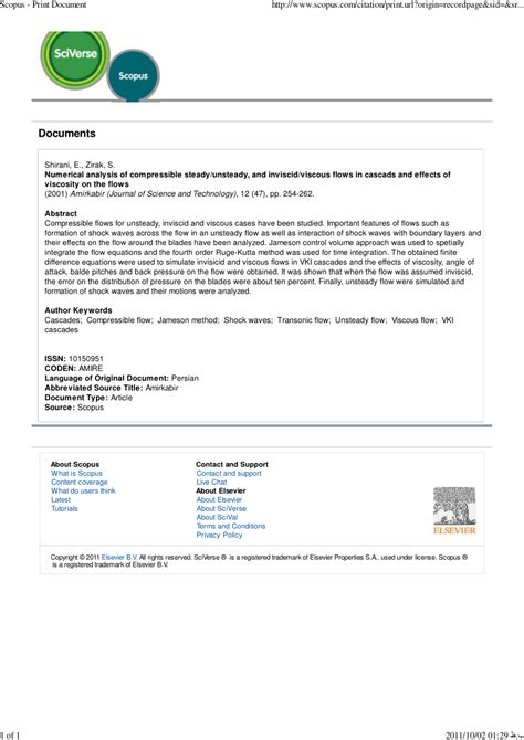 Pdf Numerical Analysis Of Compressible Steadyunsteady And Inviscidviscous Flows In Cascads
