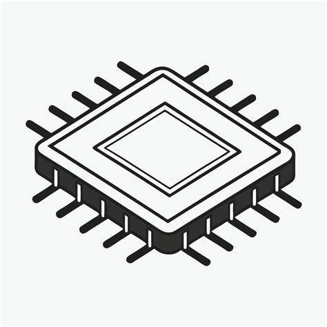 Clean Microchip Silhouette Symbol Of Modern Electronics 60696814 Vector