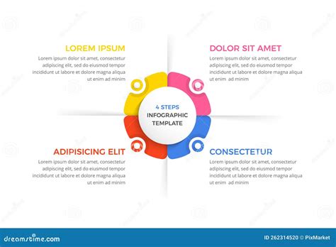 Circle Diagram With Four Elements Stock Vector Illustration Of Infographics Organization