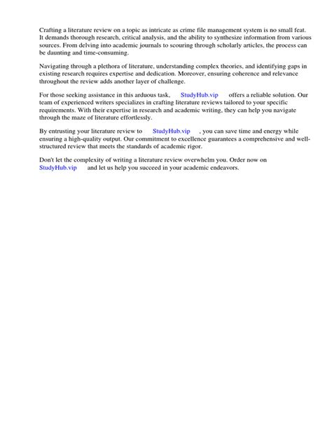 Literature Review On Crime File Management System Pdf Programming Computer Program