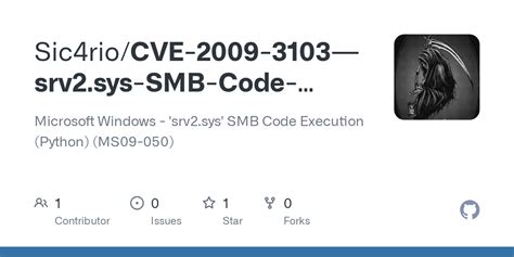 github sic4rio cve 2009 3103 srv2 sys smb code execution python