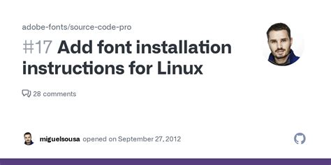 add font installation instructions for linux · issue 17 · adobe fonts source code pro · github