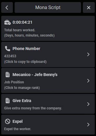 ESX MONO SOCIETY Boss Menu Off Duty MultijobMenu Service Time Count FiveM