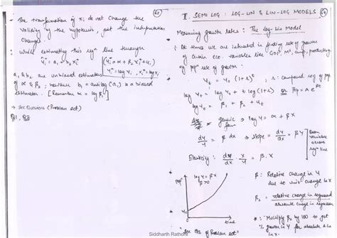 Functional Forms Gujarati Essentials Of Econometrics Classnotes Pdf