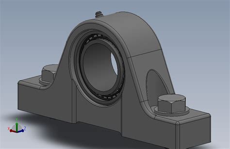 轴承座 solidworks 2022 模型图纸下载 懒石网