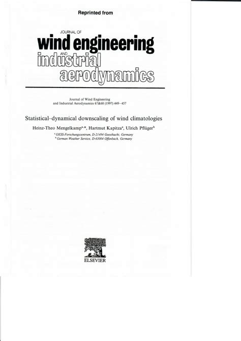 Pdf Statistical Dynamical Downscaling Of Wind Climatologies