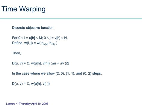 Ppt Time Warping Hidden Markov Models Powerpoint Presentation Free