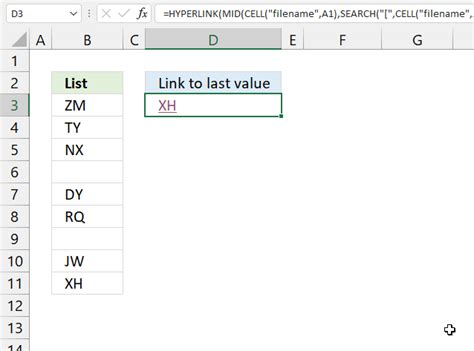 find last value in a column