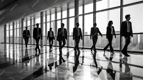 Premium Ai Image Businesspeople Passing Each Other In The Hallway Of The Workplace Generative Ai