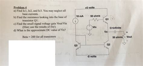 Solved Problem Volts A Find Ic Ic And Ic You May Chegg Com