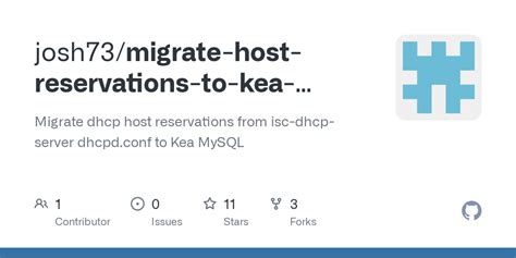 Github Josh73migrate Host Reservations To Kea Mysql Migrate Dhcp Host Reservations From Isc