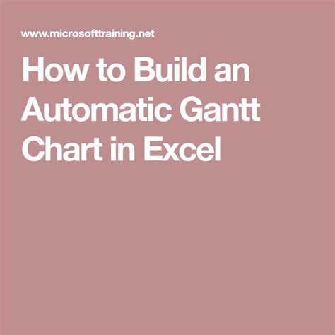How To Build An Automatic Gantt Chart In Excel Gantt Chart Excel Gantt