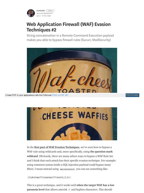 Web Application Firewall Waf Evasion Techniques 2 Pdf String