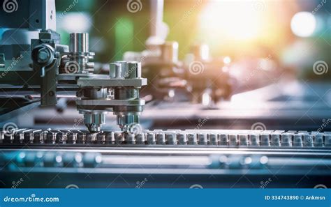 Manufacturing Assembly Line In Operation Representing Industrial