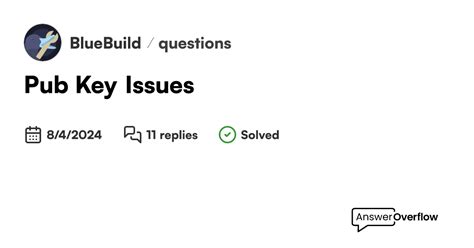 Pub Key Issues Bluebuild