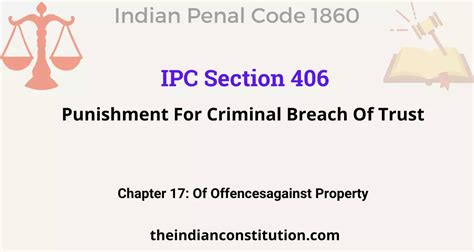 Ipc Section 406 Punishment For Criminal Breach Of Trust