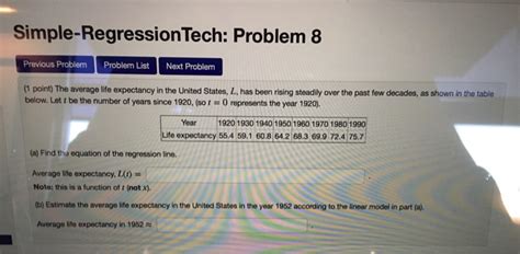 solved simple regressiontech problem 8 previous problem